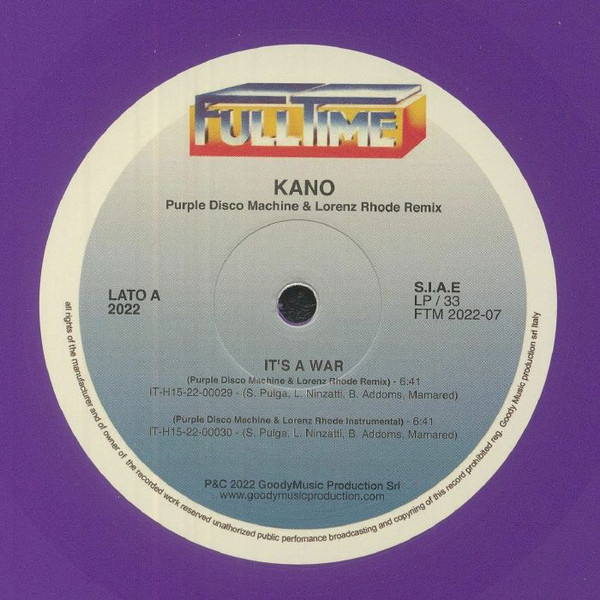 KANO – IT’S A WAR (PURPLE DISCO MACHINE RMX) (PURPLE VINYL) – Disco ...